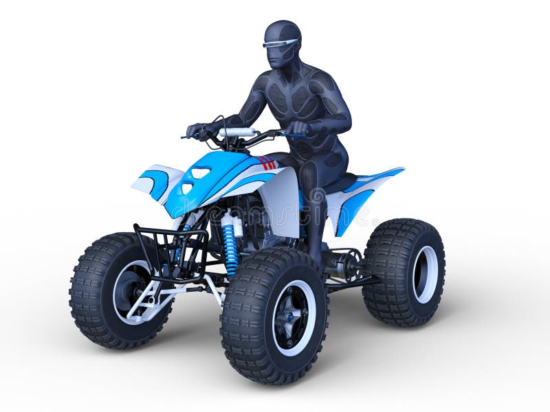 3D Rendering of Man Riding a Motorcycle Stock Illustration ...