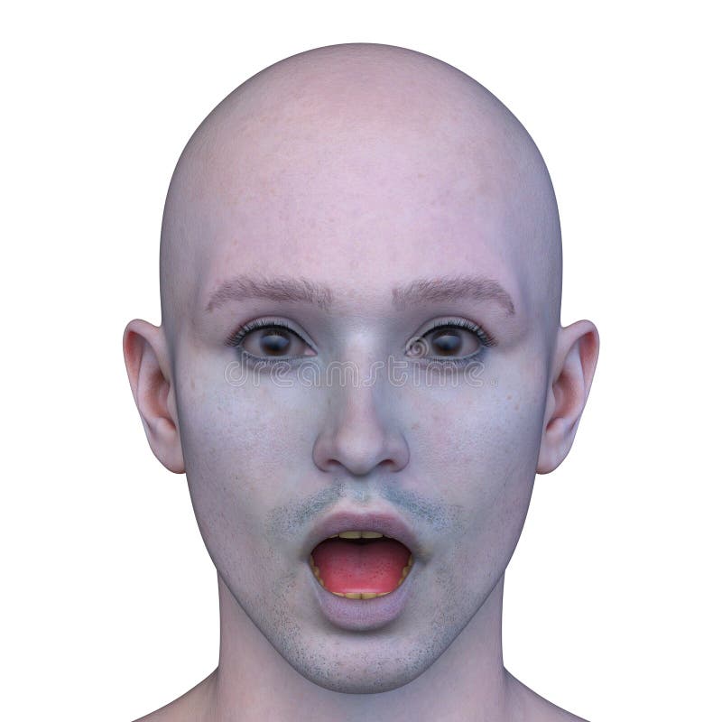 3D Rendering of a Man S Face Close-up Stock Illustration - Illustration ...