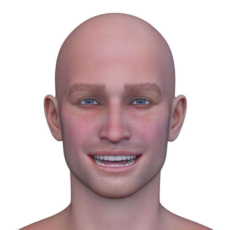 3D Rendering of a Man S Face Close-up Stock Illustration - Illustration ...