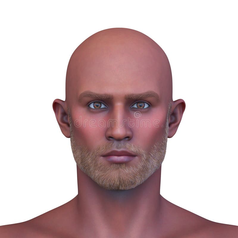 3D Rendering of a Man S Face Close-up Stock Illustration - Illustration ...