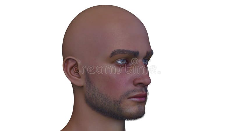 3D Rendering of a Man S Face Close-up Stock Video - Video of material ...