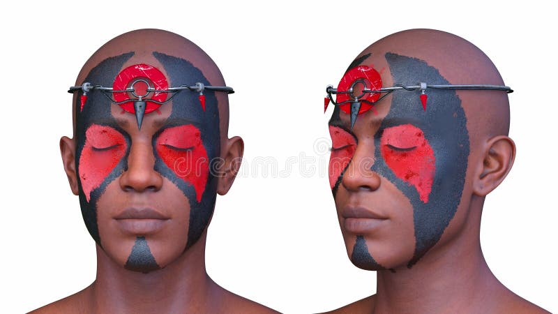 3D Rendering of a Man S Face Close-up Stock Illustration - Illustration ...