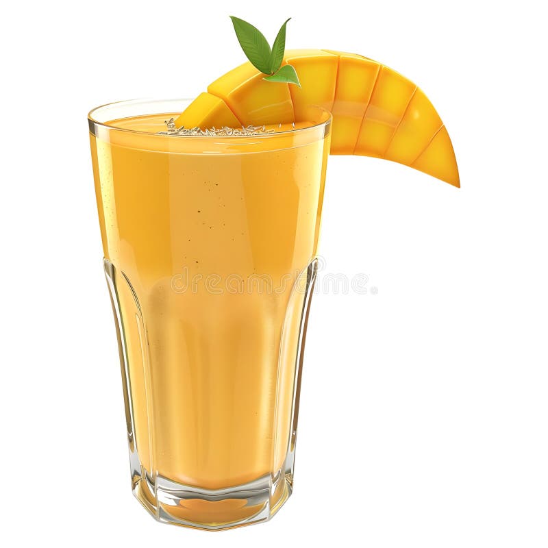 3D Rendering of a Mango Shake in a Bowl on Transparent Background - Ai ...