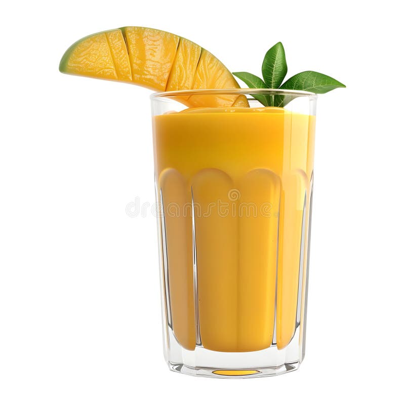 3D Rendering of a Mango Shake in a Glass on Transparent Background - Ai ...