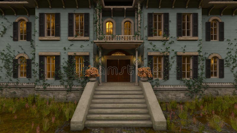 3D Rendering of the Mansion Stock Illustration - Illustration of ...