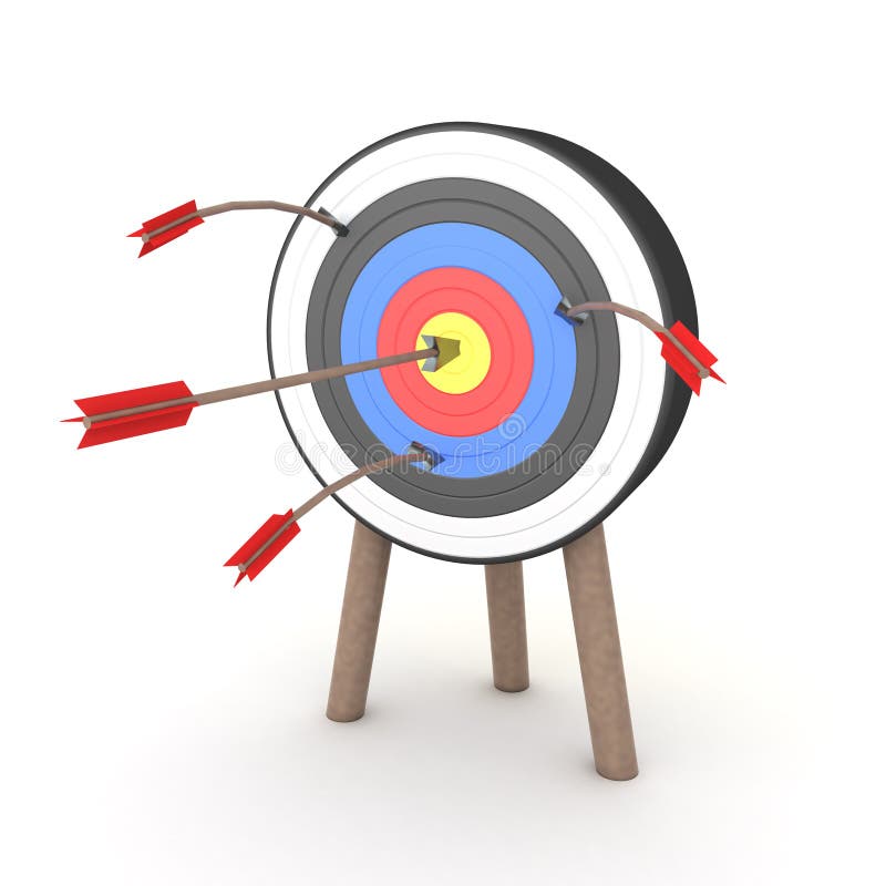 3D Rendering of Arrows Missing the Target Stock Illustration ...
