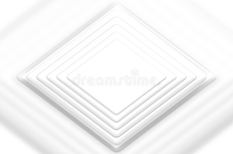 3d Rendering. Many Layer of Empty White Square Grid Paper Plate or ...