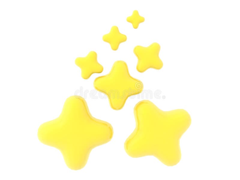 3D Rendering of Many Yellow Stars Stock Illustration - Illustration of ...