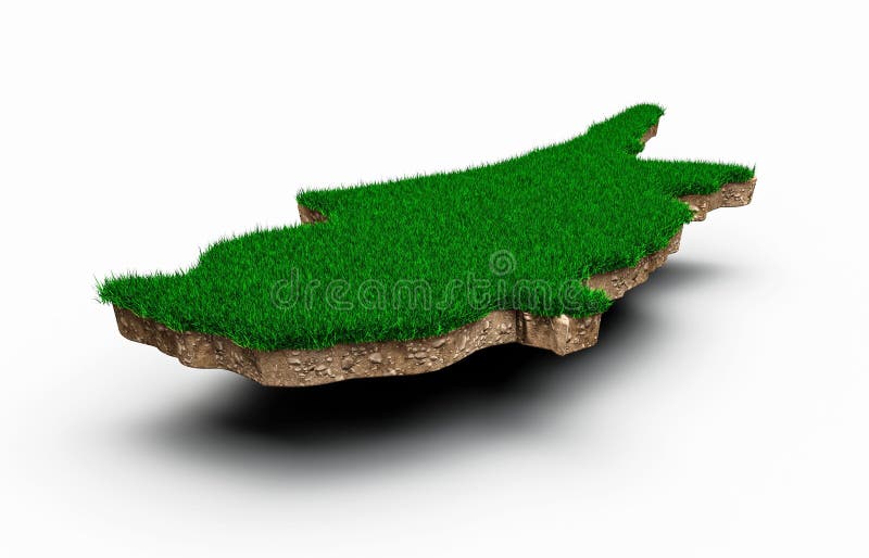 3D Rendering of the Map of Cyprus with Green Grass Isolated on the ...