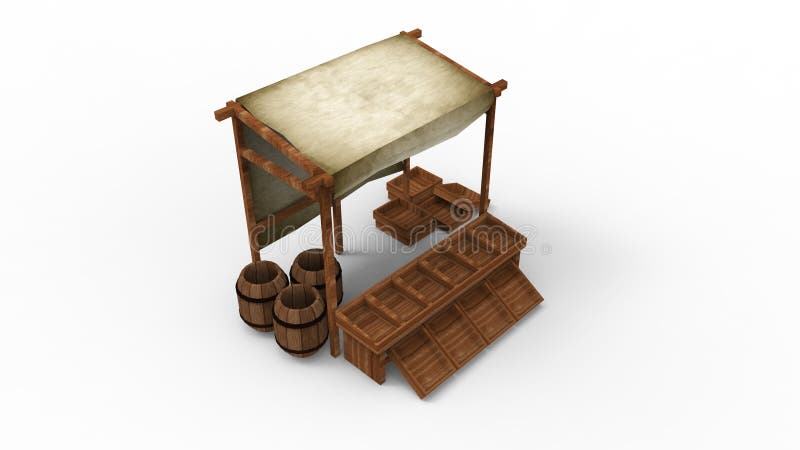 3d Rendering of a Market Stall Isolated in White Background Stock ... 3d Rendering of a Market Stall Isolated in White Background Stock ...