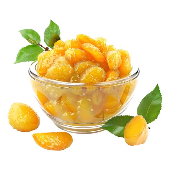 3D Rendering of a Mashed Mango Paste in a Bowl on Transparent ...