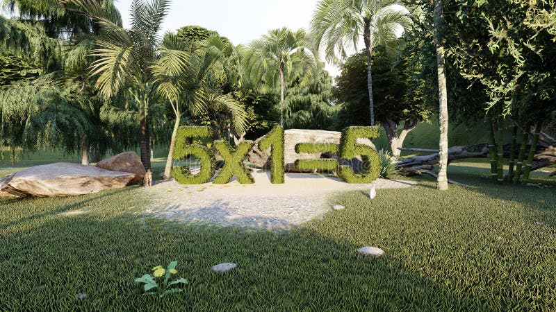 3D Rendering of a Mathematical Equation with Grassy Texture on Nature ...