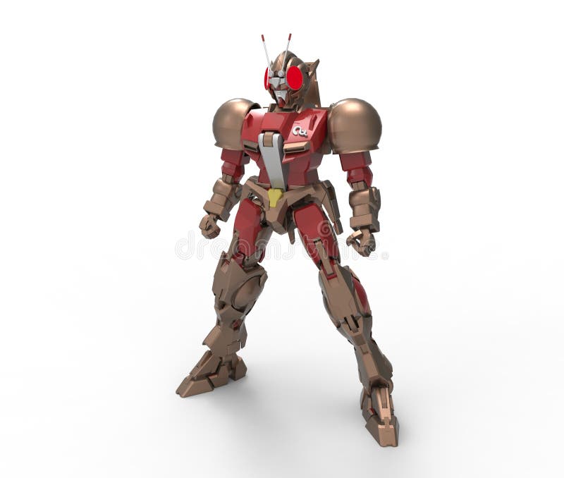 3d Rendering of a Mech Standing on a Isolated Background Stock ...