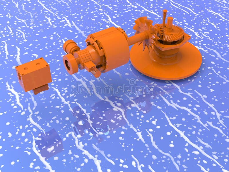 3D Rendering - Mechanical Gears Component Assembly Stock Illustration ...