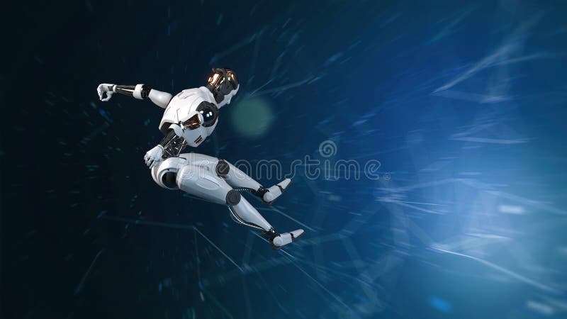 3d Rendering of Mechanical Minds, AI Robots Amid a Web of Complex ...