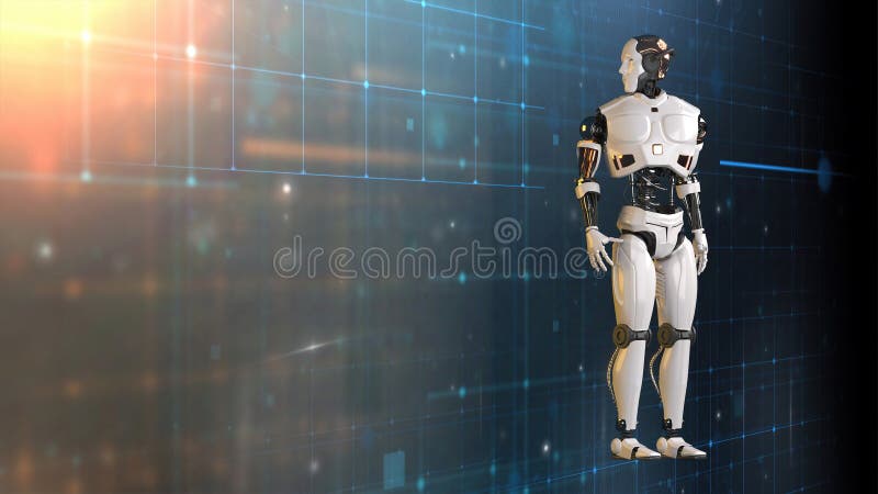 3d Rendering of Mechanical Minds, AI Robots Amid a Web of Complex Algorithms, Deciphering the ...