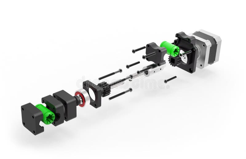 3d Render Mechanical Model Isolated on White Background. Stock ...