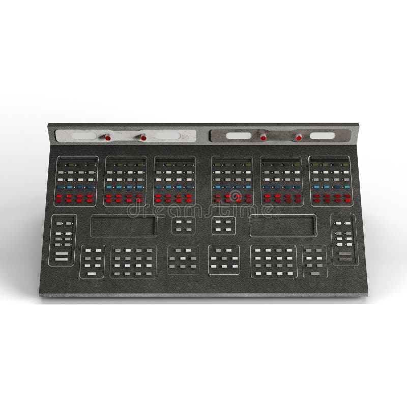3D Rendering of a Media Control Panel on a White Background Stock ...
