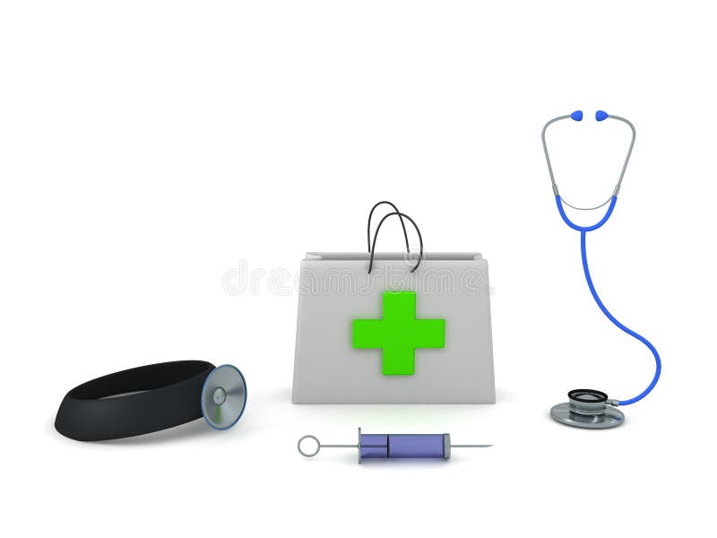 3D Rendering of Medical Objects Stock Illustration - Illustration of ...