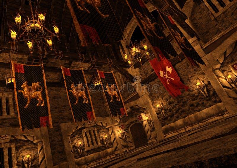 3D Rendering Medieval Castle Stock Illustration - Illustration of ...