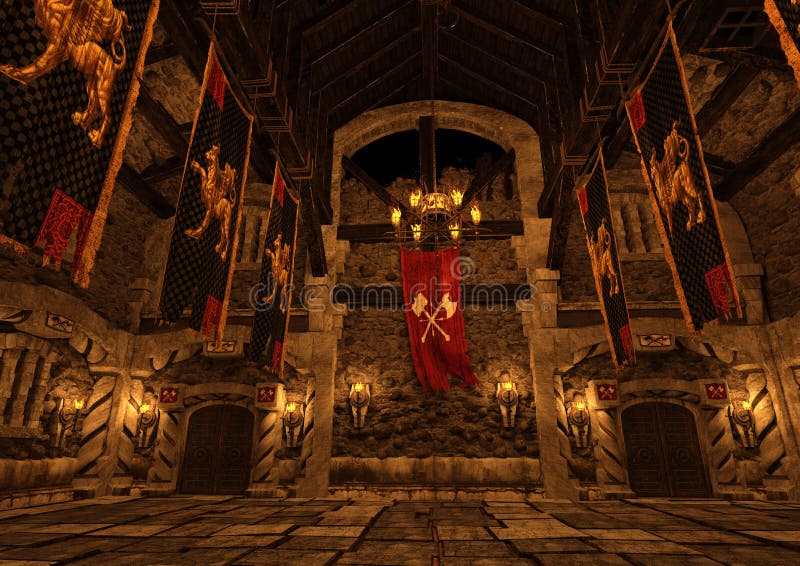 3D Rendering Medieval Castle Stock Illustration - Illustration of ...