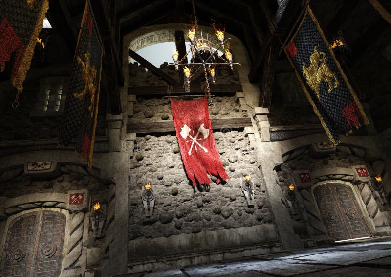 3D Rendering Medieval Castle Stock Illustration - Illustration of ...