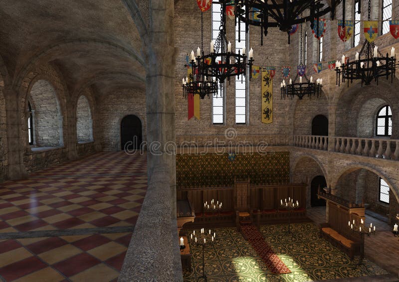 3D Rendering Medieval Castle Stock Illustration - Illustration of ...