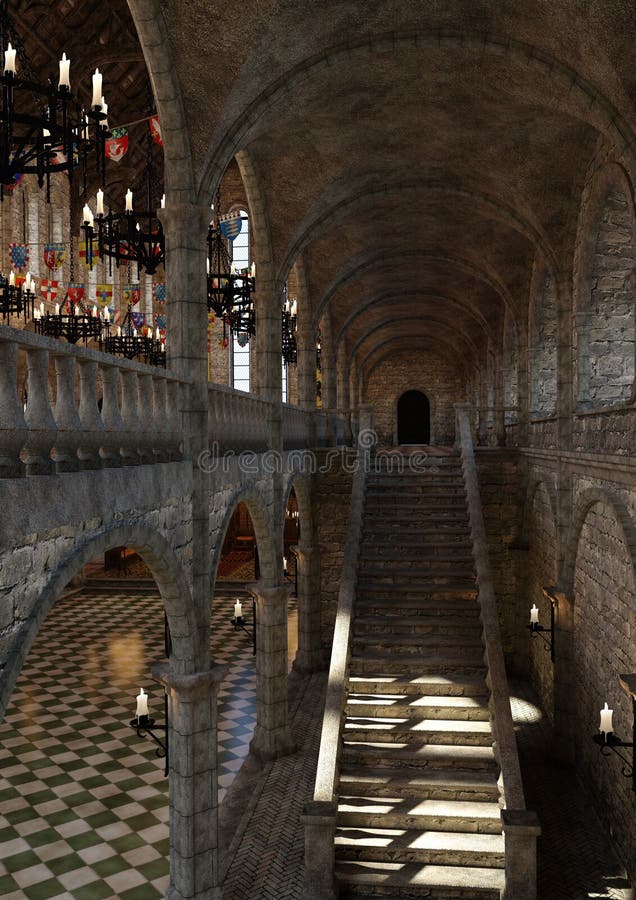 3D Rendering Medieval Castle Stock Illustration - Illustration of ...