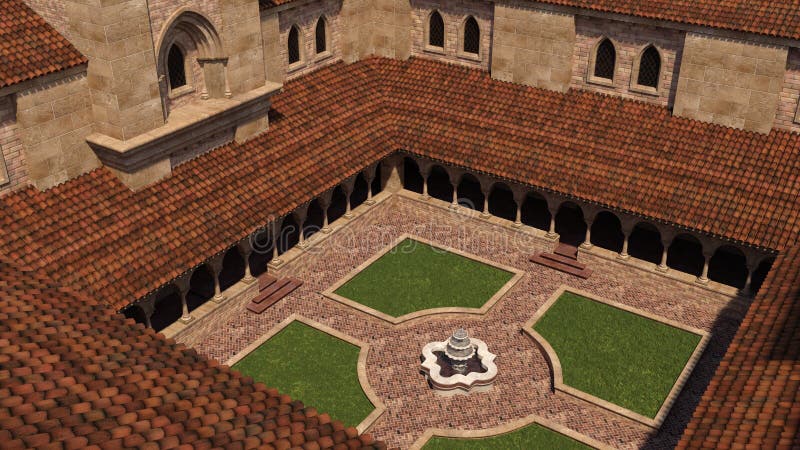 3D Rendering Medieval Castle Stock Illustration - Illustration of empty ...