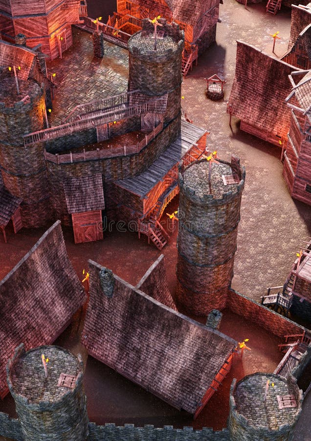 Medieval Village Fire Stock Illustrations – 101 Medieval Village Fire ...