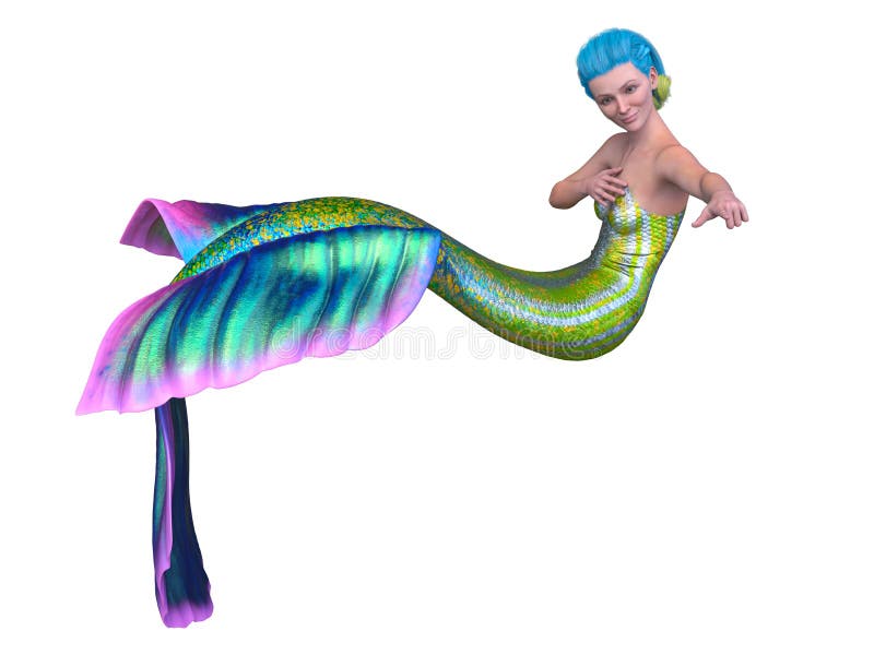 3D Rendering of a Mermaid Girls Stock Illustration - Illustration of ...