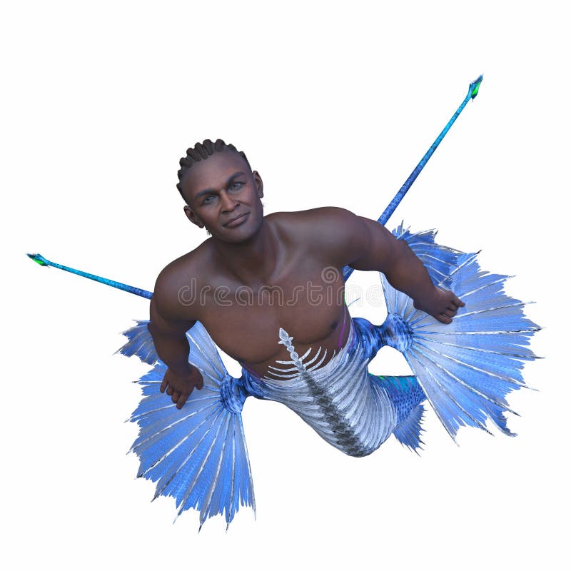 3D rendering of a merman stock illustration. Illustration of swim ...