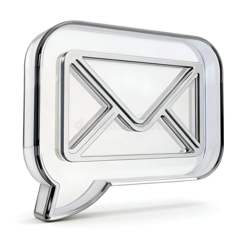 3D Rendering Message Icon Transparent Stock Illustration - Illustration ...