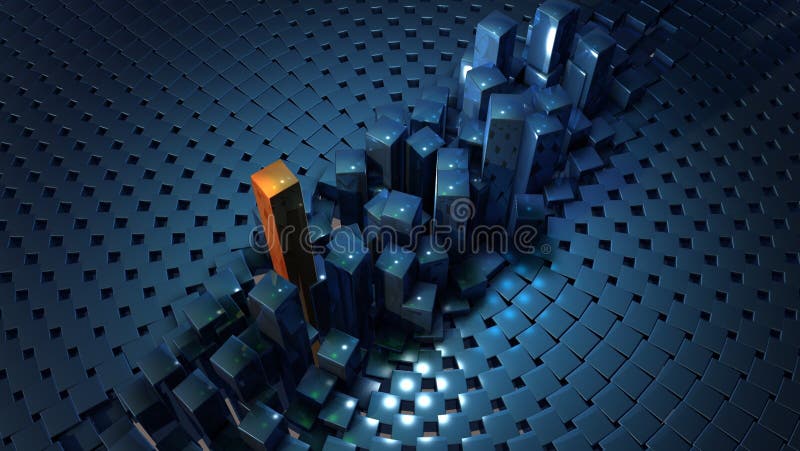 3D Rendering of Metal Cubes - Perfect for a Digital Wallpaper Stock ...