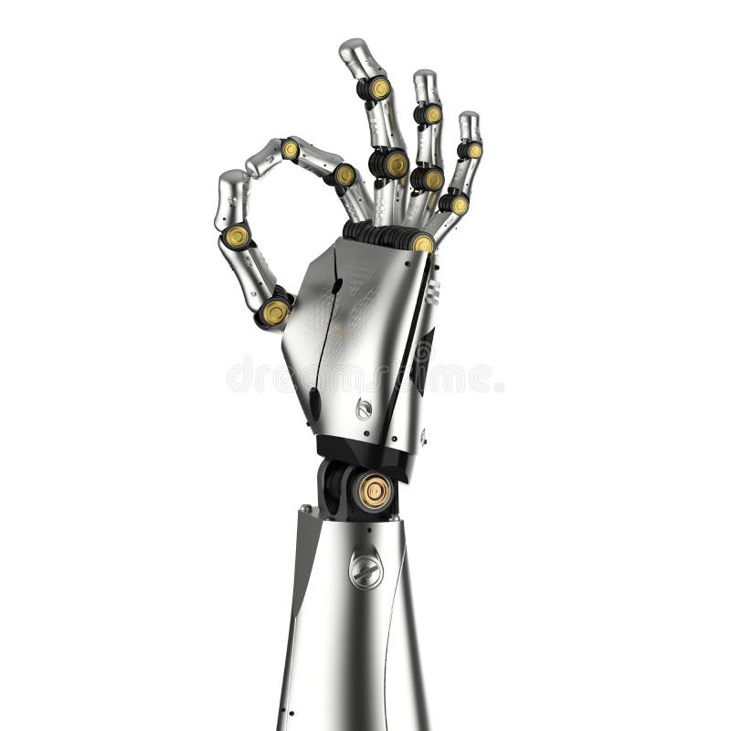 Rendering Metal Cyborg Arm Isolated White Stock Illustrations – 907 ...