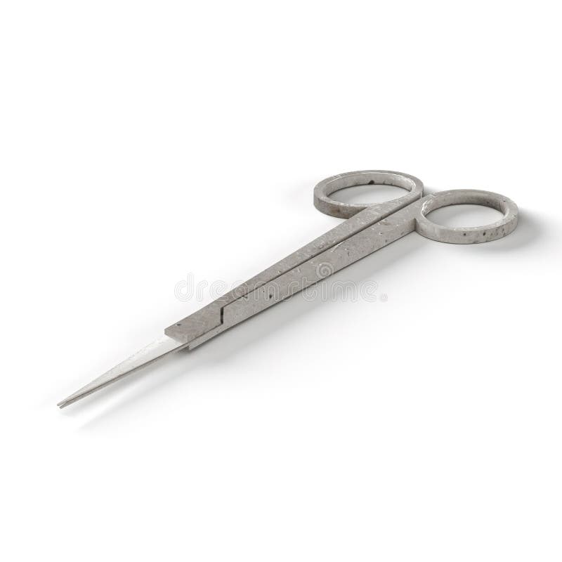 3d Rendering of Metal Scissors Isolated on a White Background Stock ...