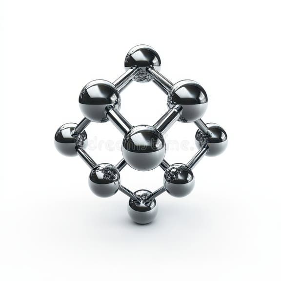 A 3D Rendering of a Metallic Molecular Structure Showcasing Atomic ...