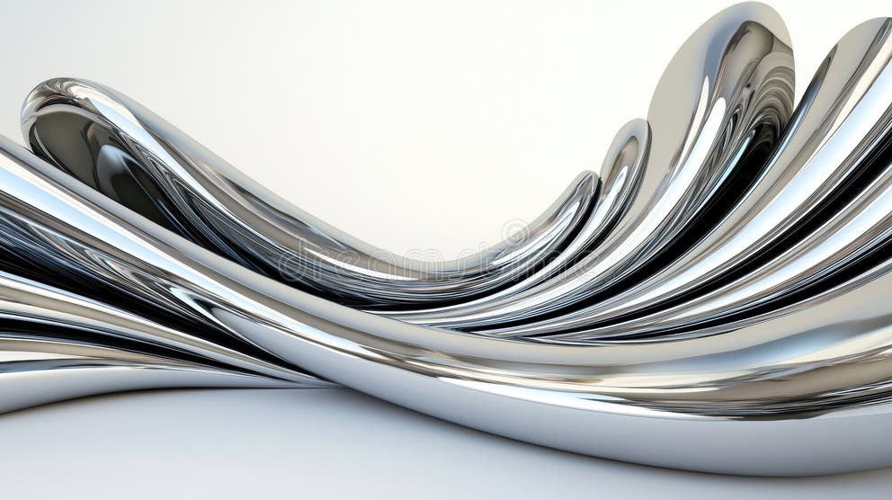 A 3D Rendering of a Metallic Sculpture with Curved and Twisted Forms ...