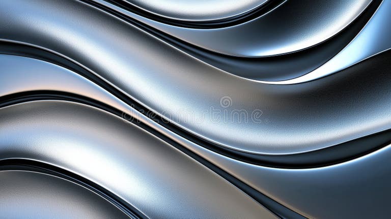 A 3D Rendering of a Metallic Surface with Curved Lines and a Gradient ...
