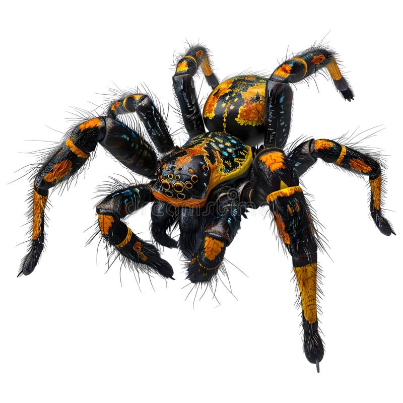 3D Rendering of a Mexican Redknee Tarantula Spider on Transparent ...