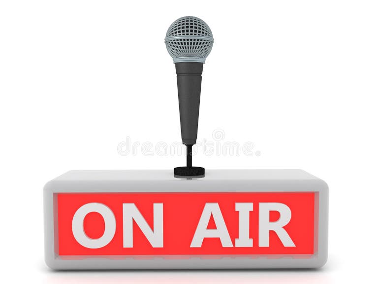 3D Rendering of Microphone on on Air Sign Stock Illustration ...