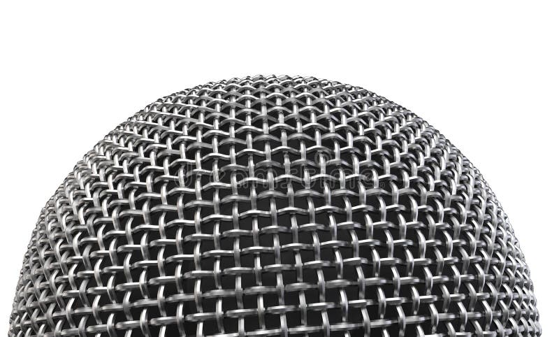 3d Rendering. a Microphone Head Which Covered by Metal Mesh with ...
