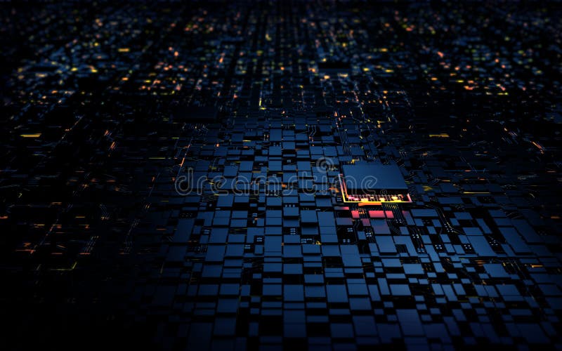 3D Rendering Microprocessor CPU Chipset Central Processor Unit on the ...