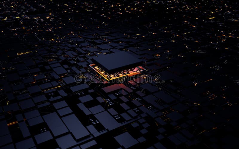 3D Rendering Microprocessor CPU Chipset Central Processor Unit on the ...