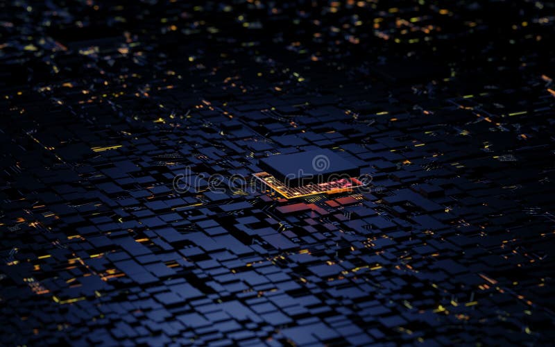 3d Rendering Microprocessor Cpu Chipset Central Processor Unit On The