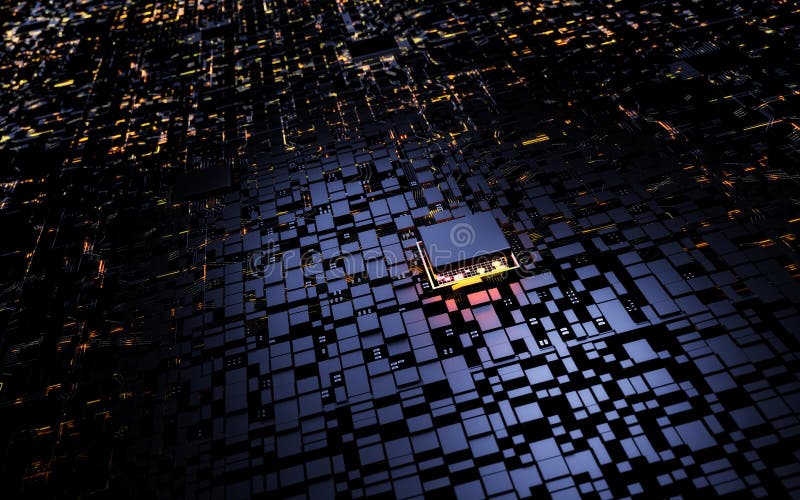 3d Rendering Microprocessor Cpu Chipset Central Processor Unit On The