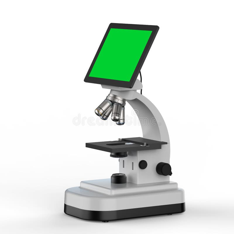 Screen Microscope and Laptop Setup for Scientific Research and Analysis ...