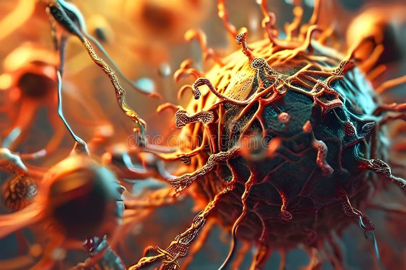 3D Rendering of Microscopic Human Cells and Cancer Cells on Science Day ...