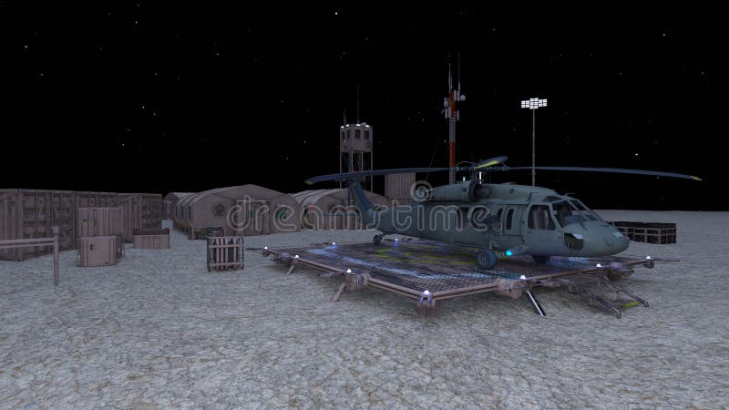 3D Rendering of the Military Camp Stock Illustration - Illustration of ...