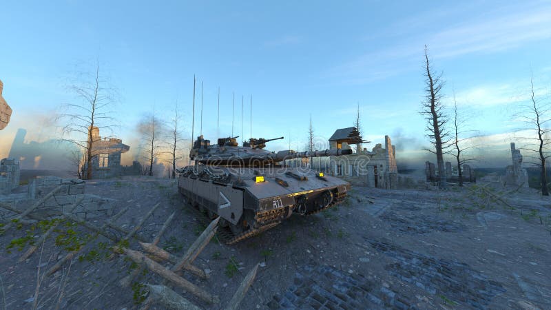 3D Rendering of Military Tank Stock Illustration - Illustration of ...